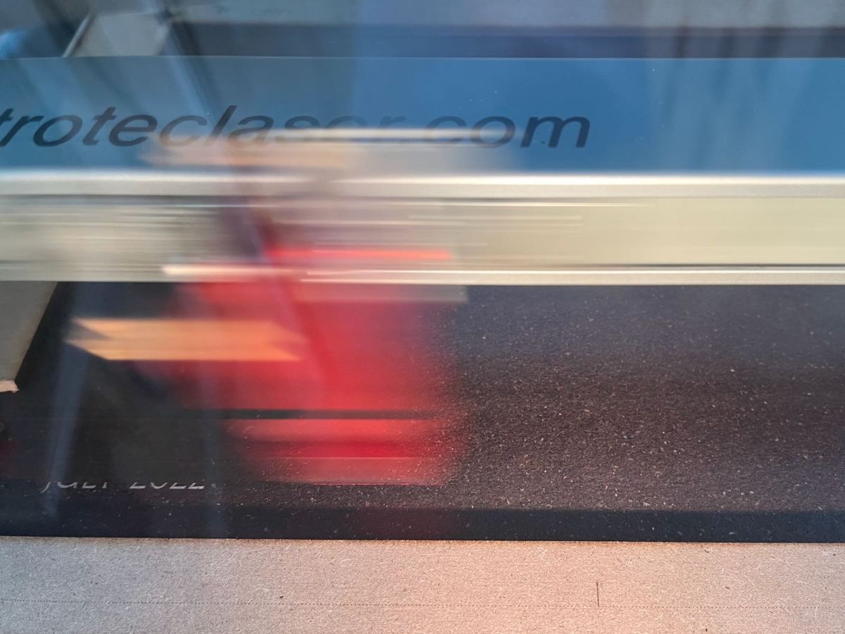 Laser-engraving the covers – Andrew Sleigh